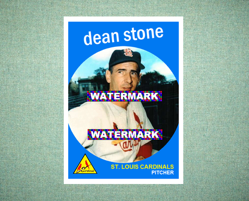 Dean Stone St Louis Cardinals 1959 Style Custom Baseball Art Card | eBay