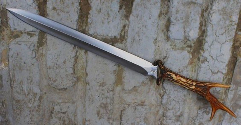Premium Hand Forged J2 Steel Multitude Rat-Tail Hunting sword Stag ...