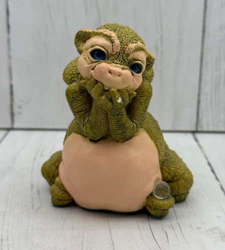 Dragon Keep Figurine "Oops" Green Figurine Crystal Ball Vintage Fantasy ...