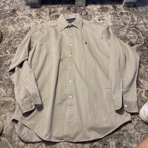Ralph Lauren Shirt Mens Extra Large M Beige Blake Long Sleeve | eBay