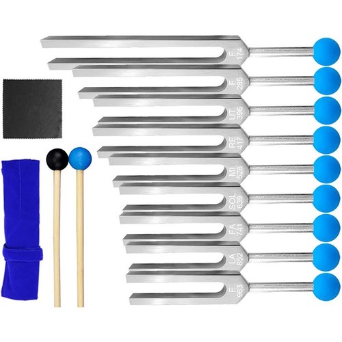 Complete Tuning Fork Kit with 9 Frequencies for Healing and Meditation ...