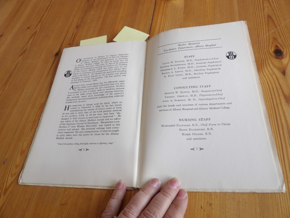 1st Psychiatric Ward Established a General Hospital Mosher, Albany, NY ...