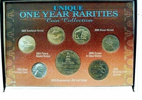 UNIQUE ONE YEAR RARITIES 7 COIN COLLECTION WITH BOX AND CERTIFICATE | eBay