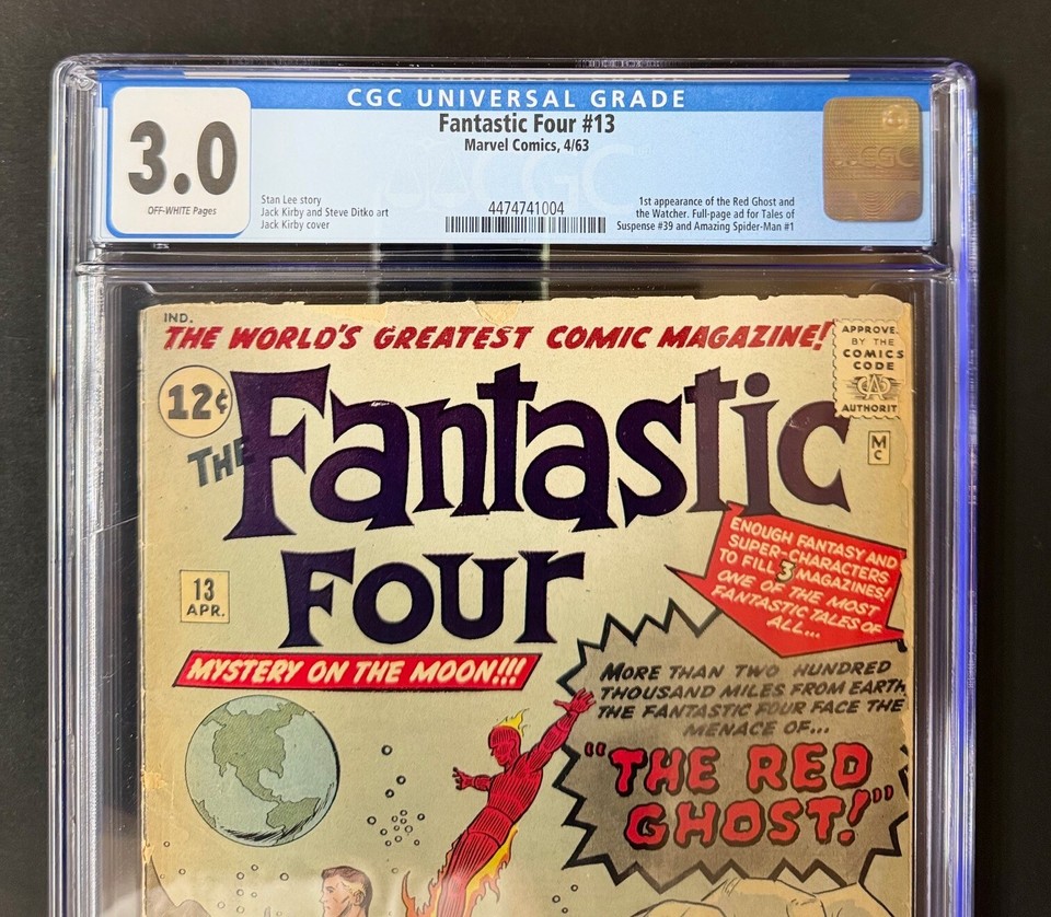 FANTASTIC FOUR 13 CGC 3.0 - 1st Red Ghost & Watcher -NEW CGC Case -Nice ...