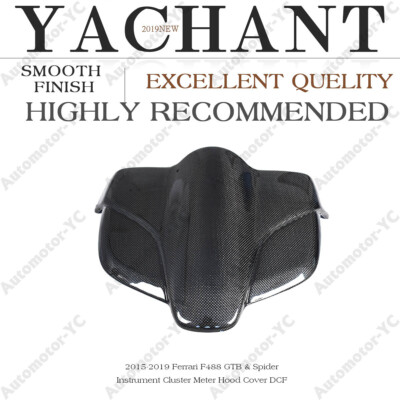 Dry Carbon Instrument Cluster Meter Hood Cover For 15-19 Ferrari F488 ...