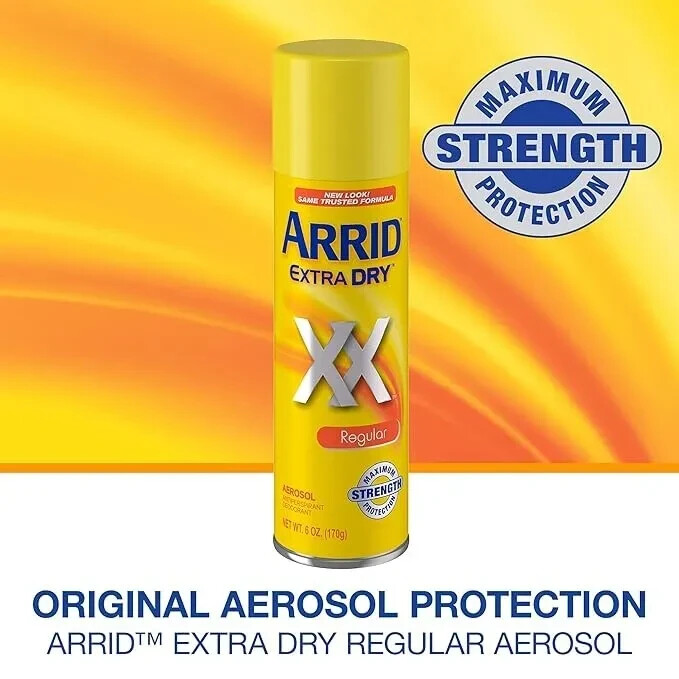12 Packs Arrid Extra Dry Regular Aeresol Antiperspirant Deodorant Spray ...