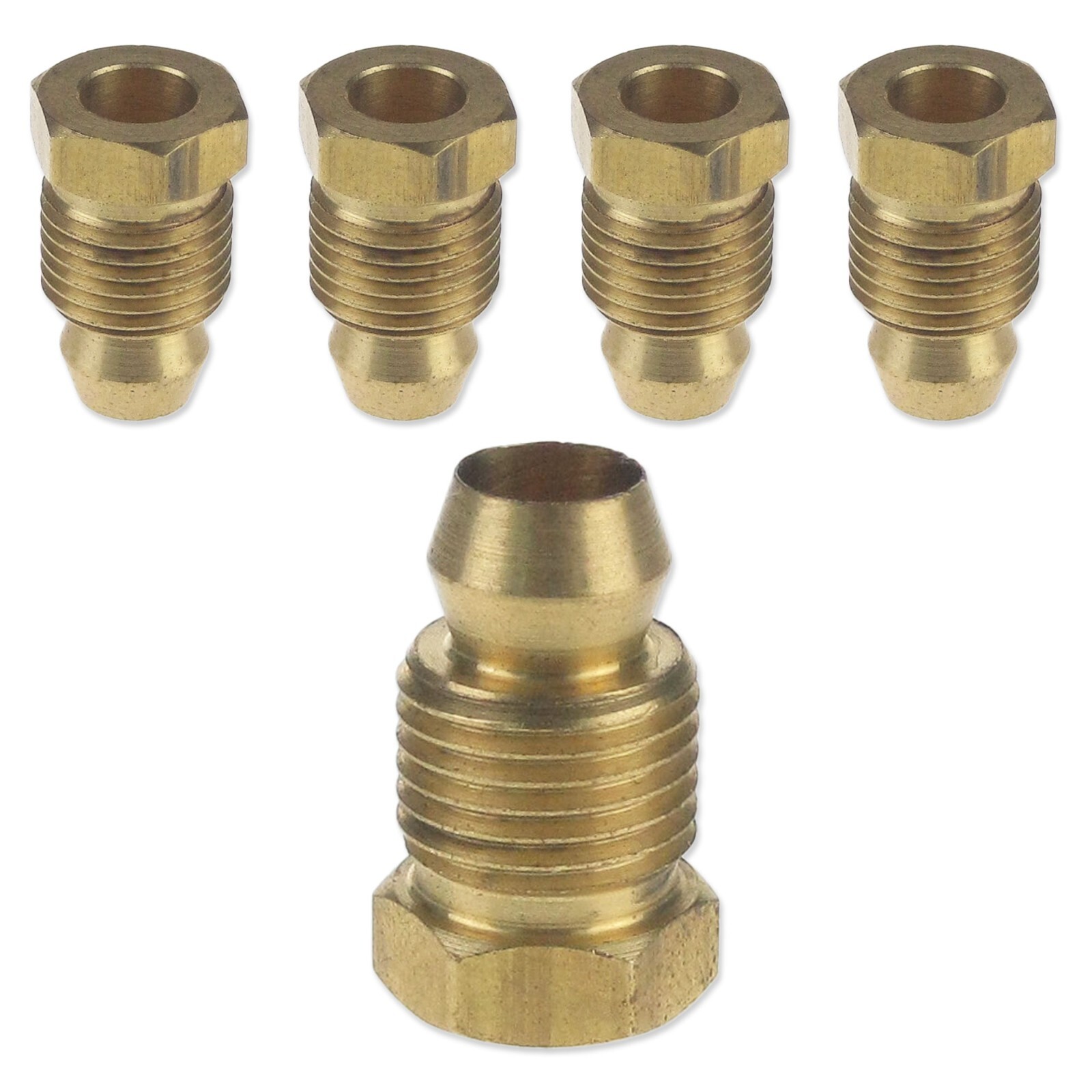 1/4" PILOT TUBING NUTS BRASS WITH BREAKAWAY OLIVES x 5 SLEEVES NAT LPG ...