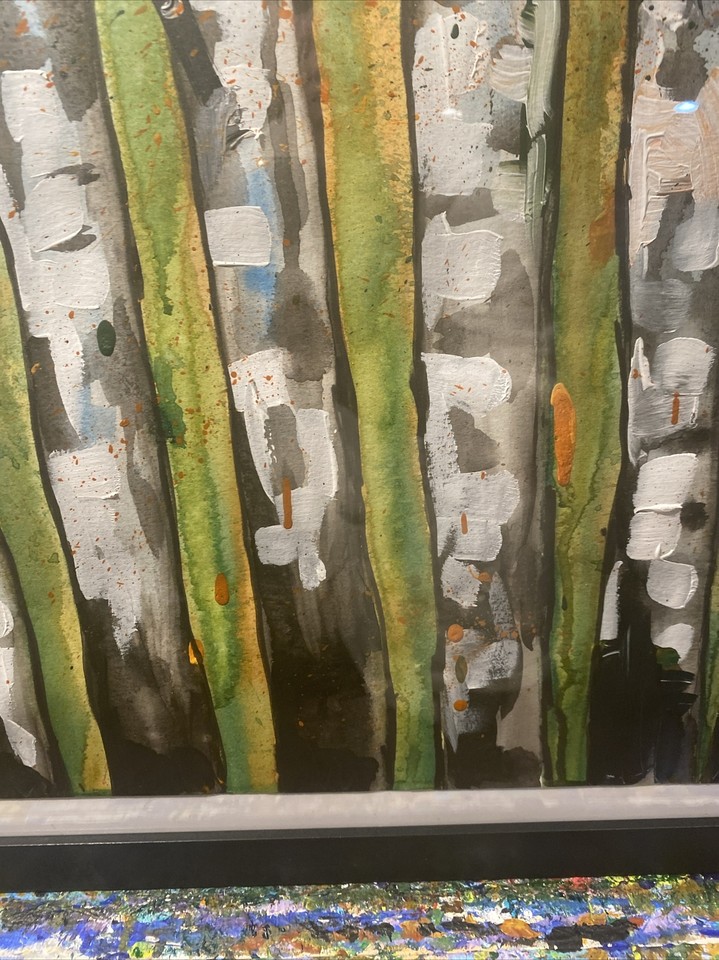 18/24 Original Painted On High Quality Paper, Abstract Birch Trees ...