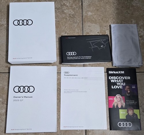 6pc Set Genuine OEM 2025 Audi Q7 Owners Manual w/ Supplements & Storage ...