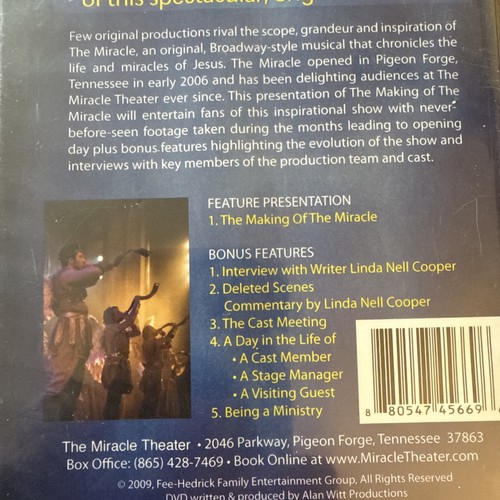 The Making Of The Miracle DVD Behind The Scenes Look Including Bonus ...