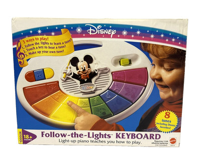 Vintage Mattel Disney Mickey Mouse 1995 Follow-the-Lights Keyboard New ...