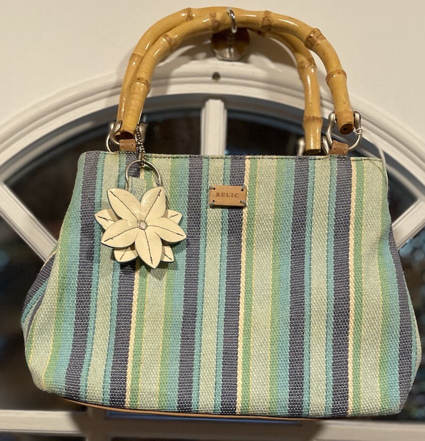 Vintage Relic Y2K Purse Wood Look Handles Multicolor … - Gem