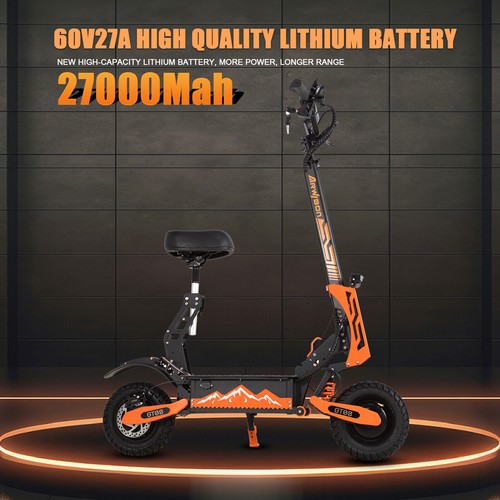 5600W 60V 27AH Foldable Electric Scooter Adult Dual Motor 11in Off-Road ...