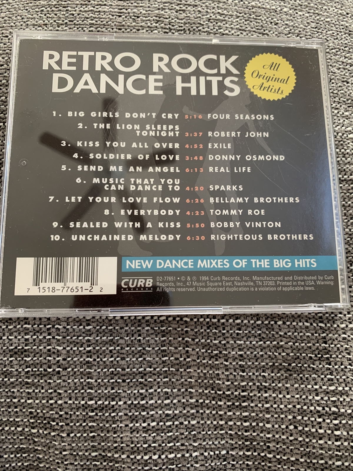 Retro Rock Dance Hits by Various Artists (CD, Mar-1994, Curb) K-4 ...
