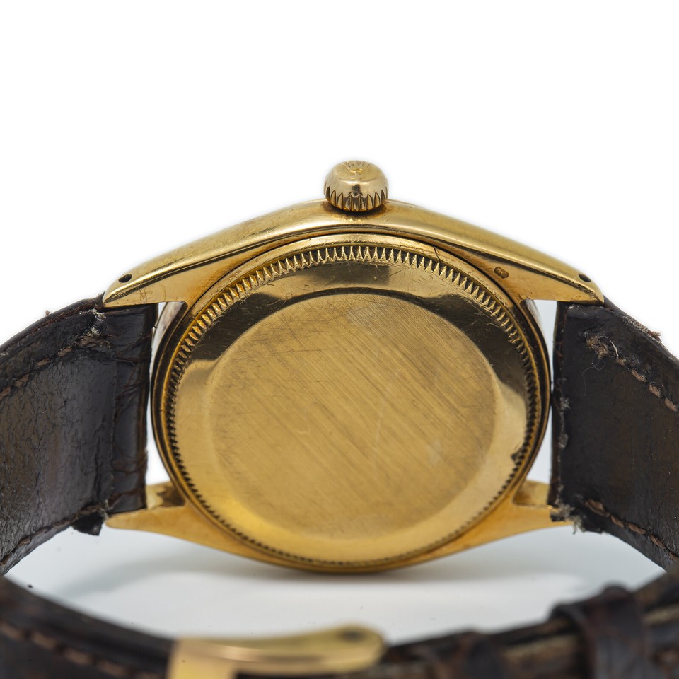 Rolex Oyster Perpetual 6567 VINTAGE 1950s 18k Yellow Roman White Dial ...