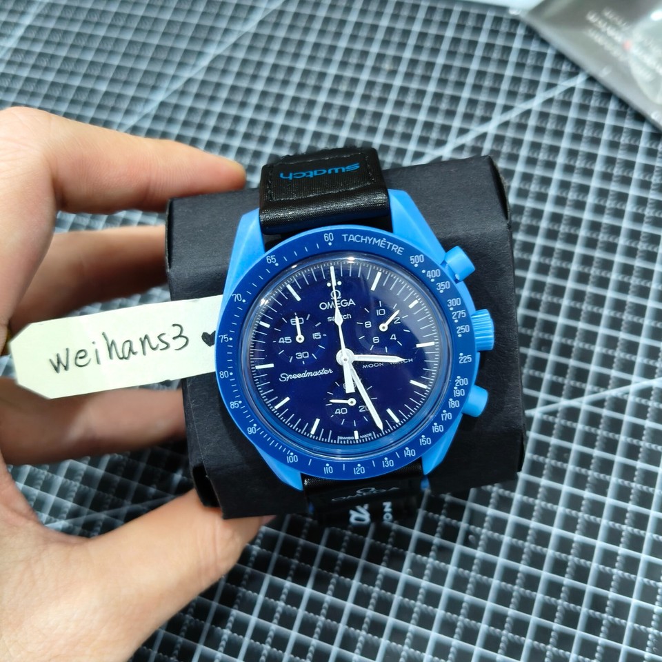 Swatch Mission To Neptune - Bioceramic Speedmaster Moonswatch | eBay