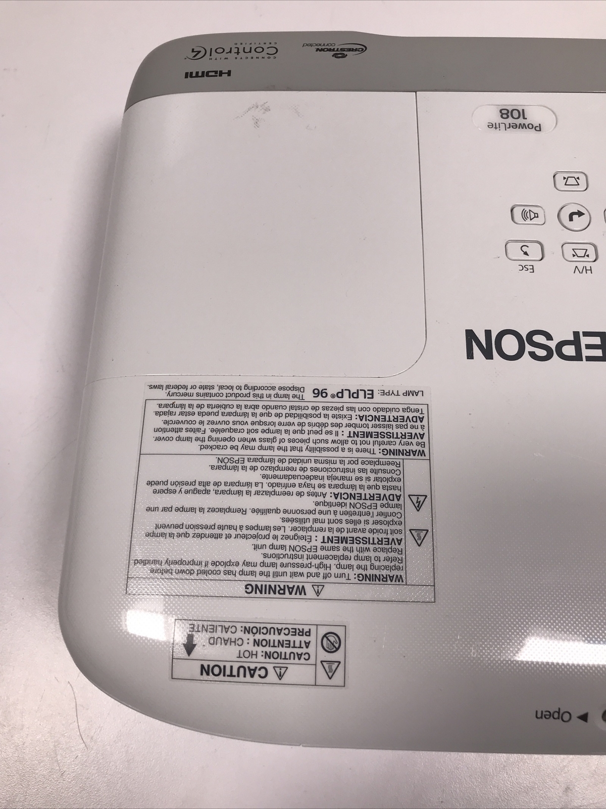 Epson Powerlite 108 3LCD ANSI HDMI Projector 3700 Lumens H860A 3332 ...