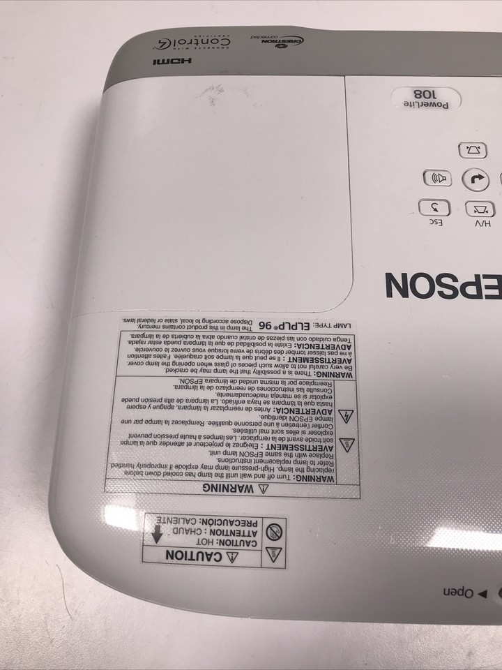 Epson Powerlite 108 3LCD ANSI HDMI Projector 3700 Lumens H860A 3332 ...