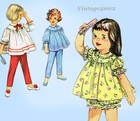 Simplicity 4016: 1960s Baby Girls Shortie Pajamas Size 3 Vintage Sewing ...