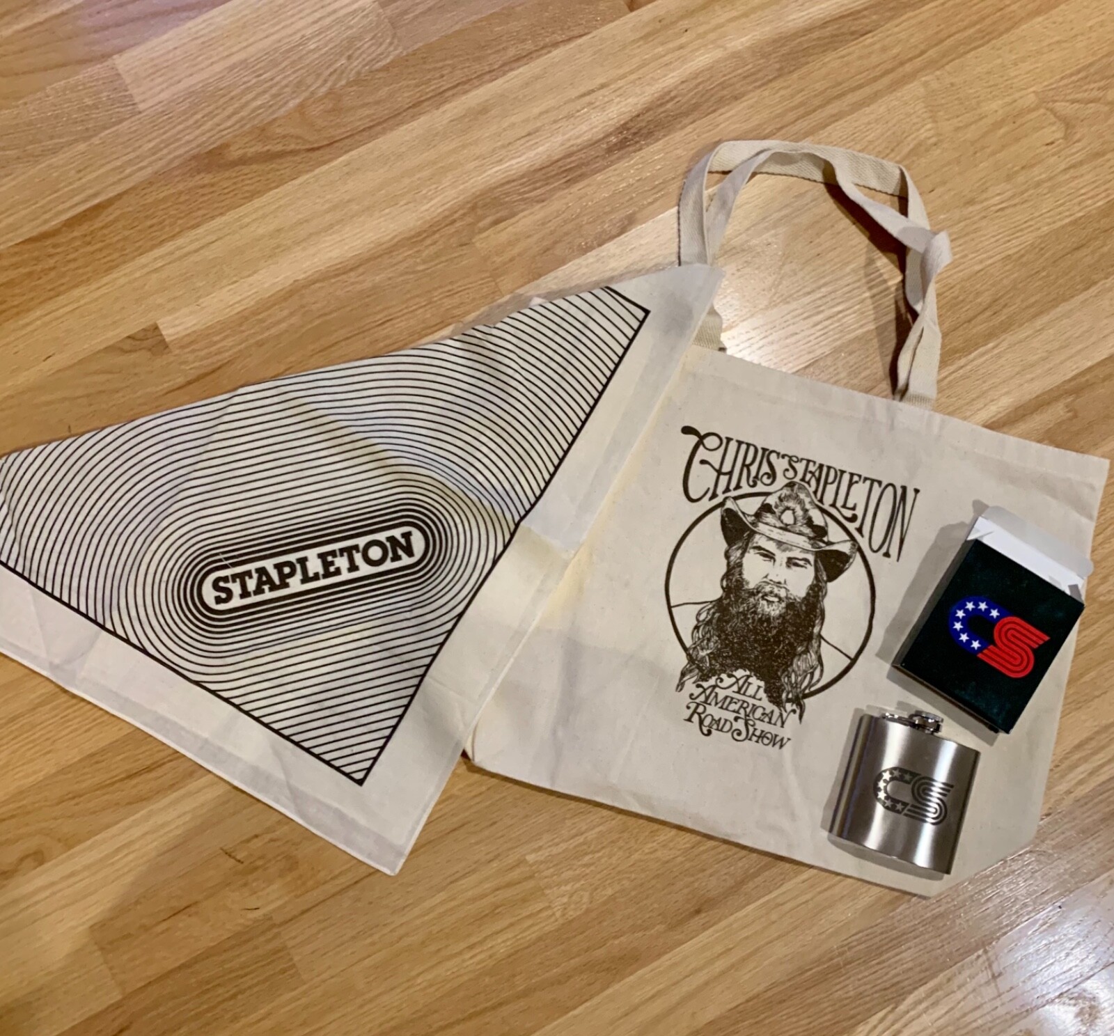 NEW Chris Stapleton VIP Merch Lot All-American Road Show TOTE BAG FLASK ...