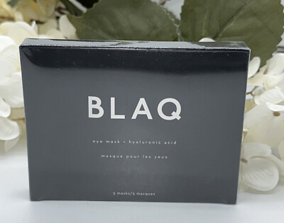 BLAQ Eye Mask Hyaluronic Acid De-puff Detox Activated Charcoal 5 masks ...