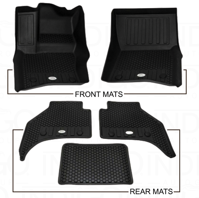 Land Rover Defender L663 110 5 Seater 2020 OEM Front & Rear Rubber Mats ...