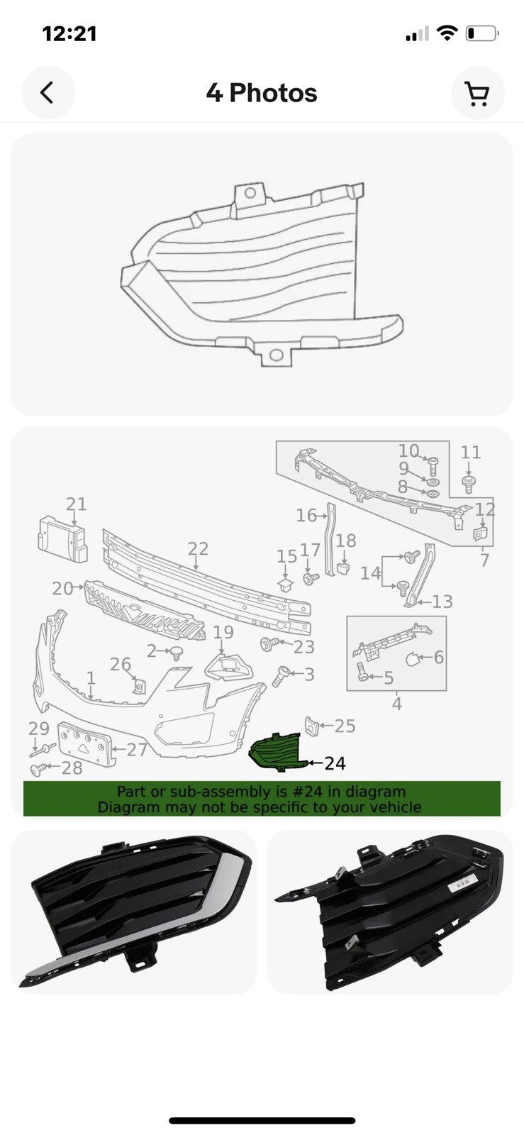 Genuine GM Passenger Side Front Fog Lamp Bezel 85126125 | eBay