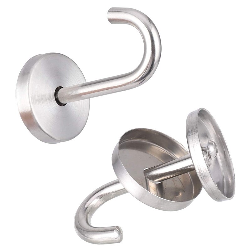 2X(5 Pcs Stainless Steel Ceiling Hook Round Base Top Mount Overhead ...