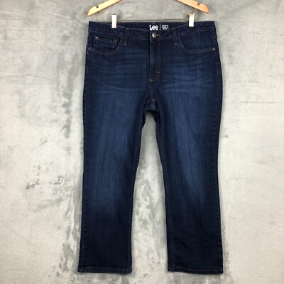 Lee Regular Fit Straight Leg Denim Petite Size 16P Dark Wash 26" Inseam ...