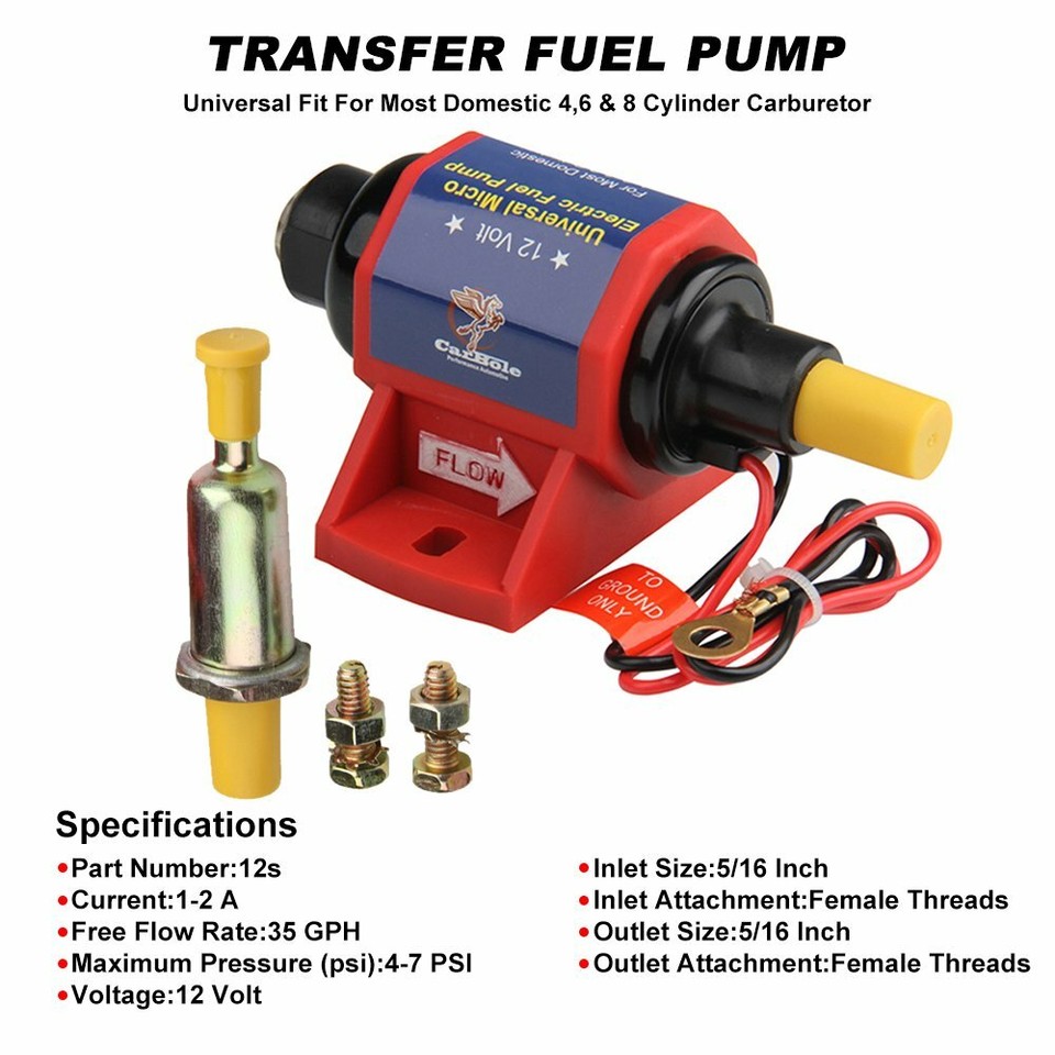 Universal 3/8 Micro Fuel Pump Electric Gas Diesel Inline Low Pressure 5 ...