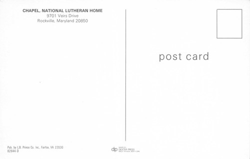 ROCKVILLE MARYLAND~CHAPEL OF NATIONAL LUTHERAN HOME-9701 VIERS DR ...