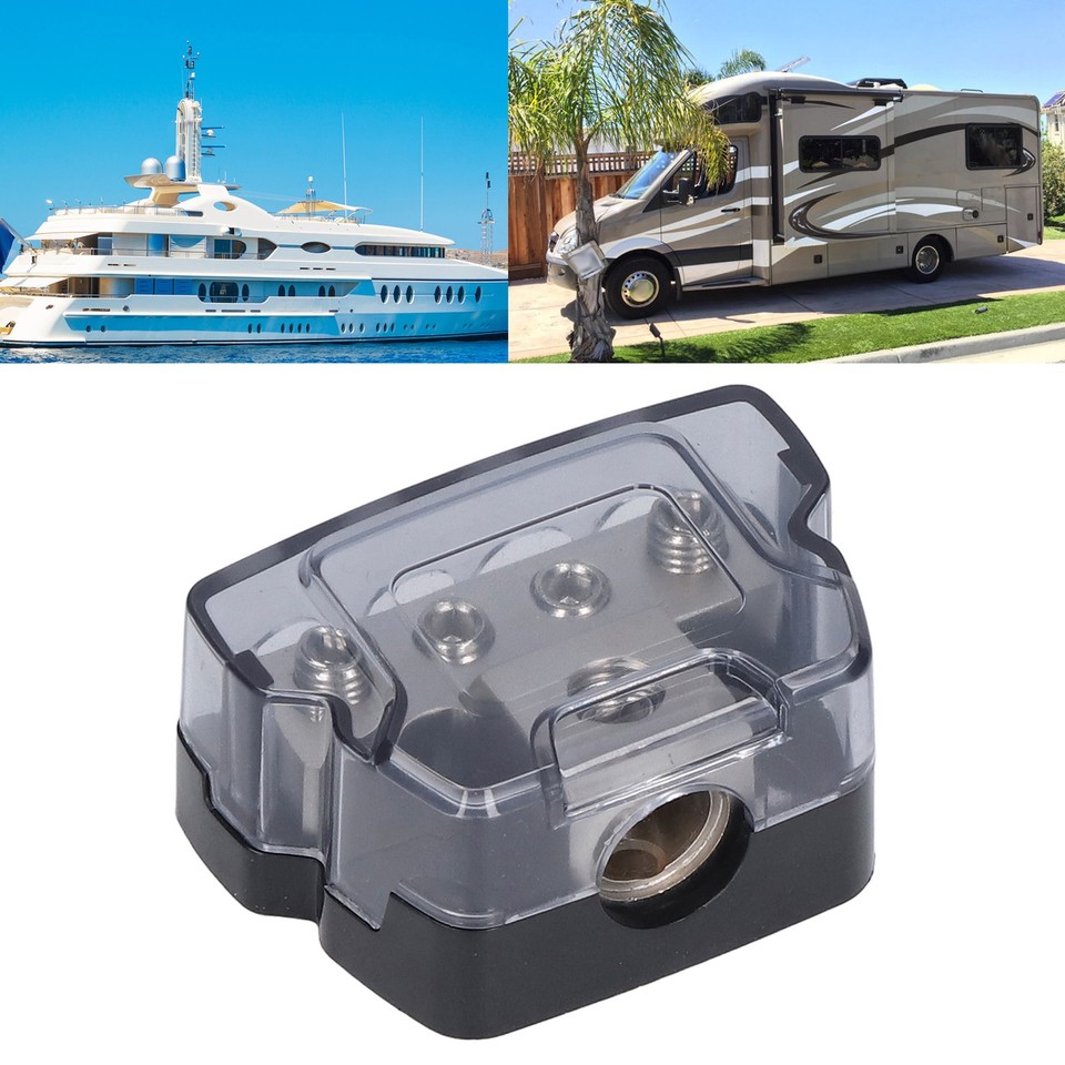 _4 Way Power Distribution Block Amp Fuse Holder Ground Distributor ...