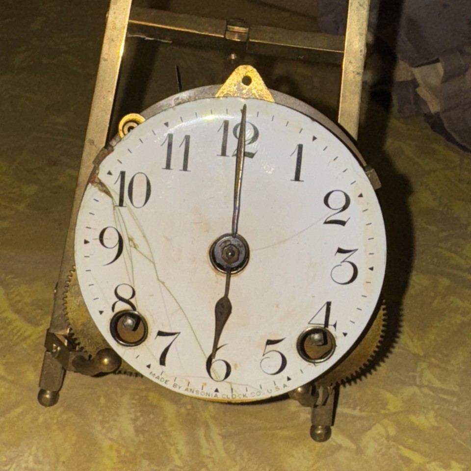 Ansonia Shelf Clock Face and Windings | eBay