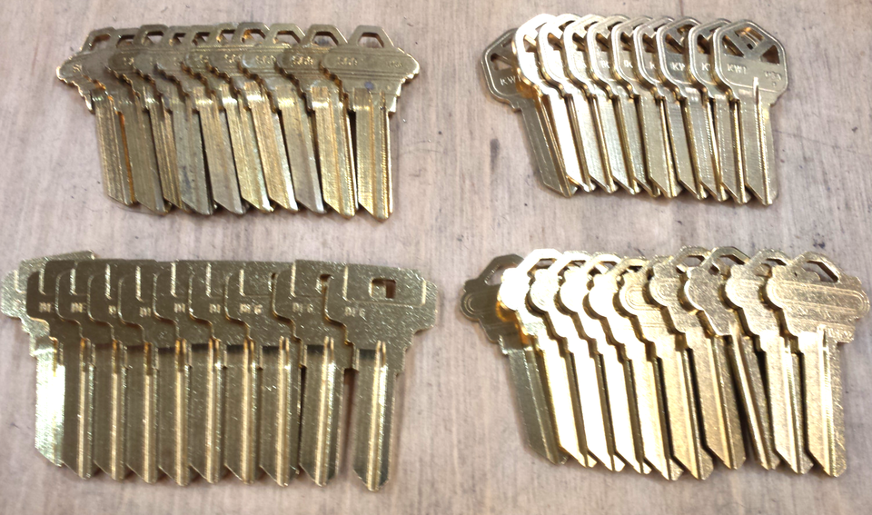 Locksmith 120 Key Blank Starter set Variety Pack 10 each of 12 common ...