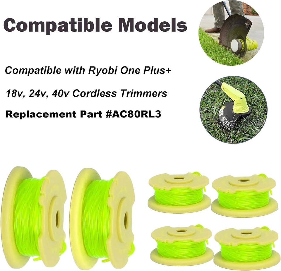 Weed Wacker String Trimmer Twisted Line Replacement for Ryobi 18V 24V ...