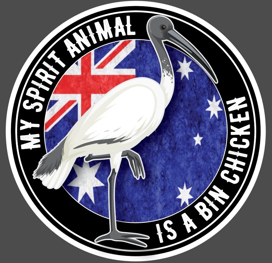 My Spirit Animal BIN CHICKEN STUBBY COOLER + FREE CAR STICKER 100x100mm ...