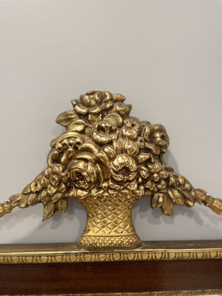 Rare! Antique Mahogany Empire Gilt Bell Flower Gold Wall Mirror | eBay