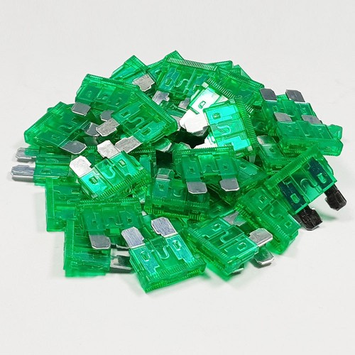 50 x 30 Amp Green Standard Blade Fuses Amps 30A Fuse Car Van Auto ...