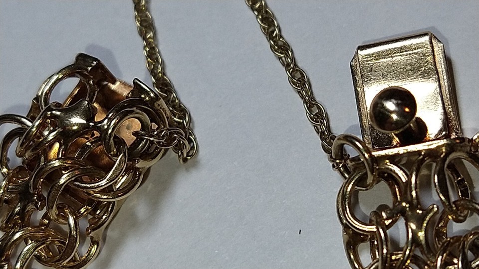 Solid 13k gold bracelet with small 10k safety chain 20 grams | eBay
