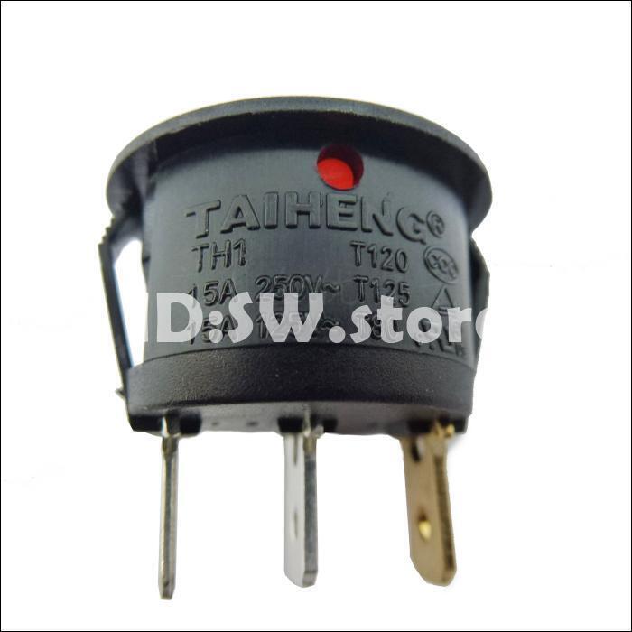 1pcs 3 Pins Red Lamp Rocker Switch TH1 T85 TH1 T85 T120 15A 125/250VAC ...