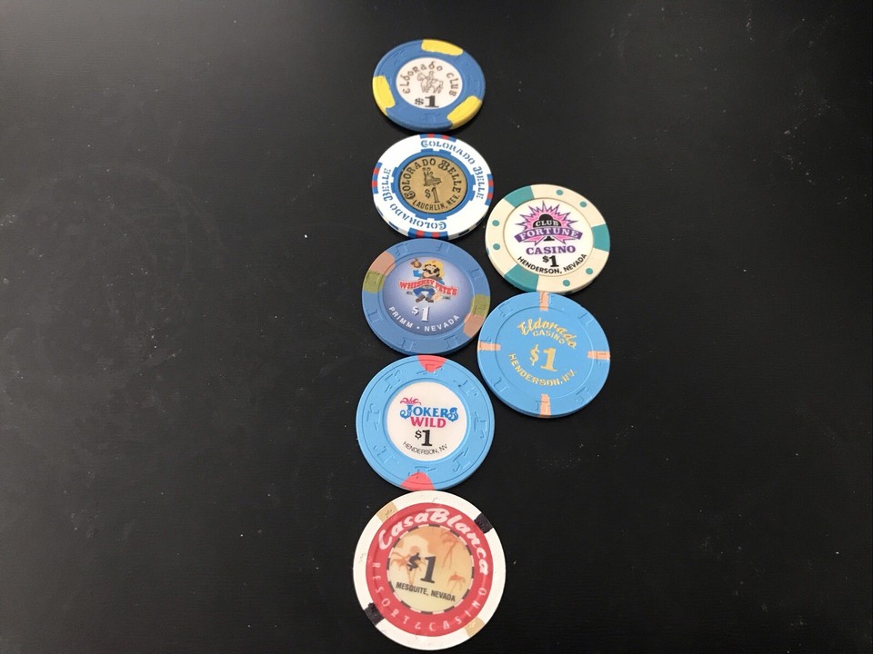 7 $1 Nevada Casino Poker Chips(Mesquite,Primm,Laughlin,Henderson)Nv. | eBay