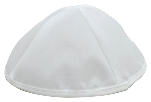 20 cm 4 Panels White Satin Kipah Kippah Yarmulke Bottom Trim Without ...