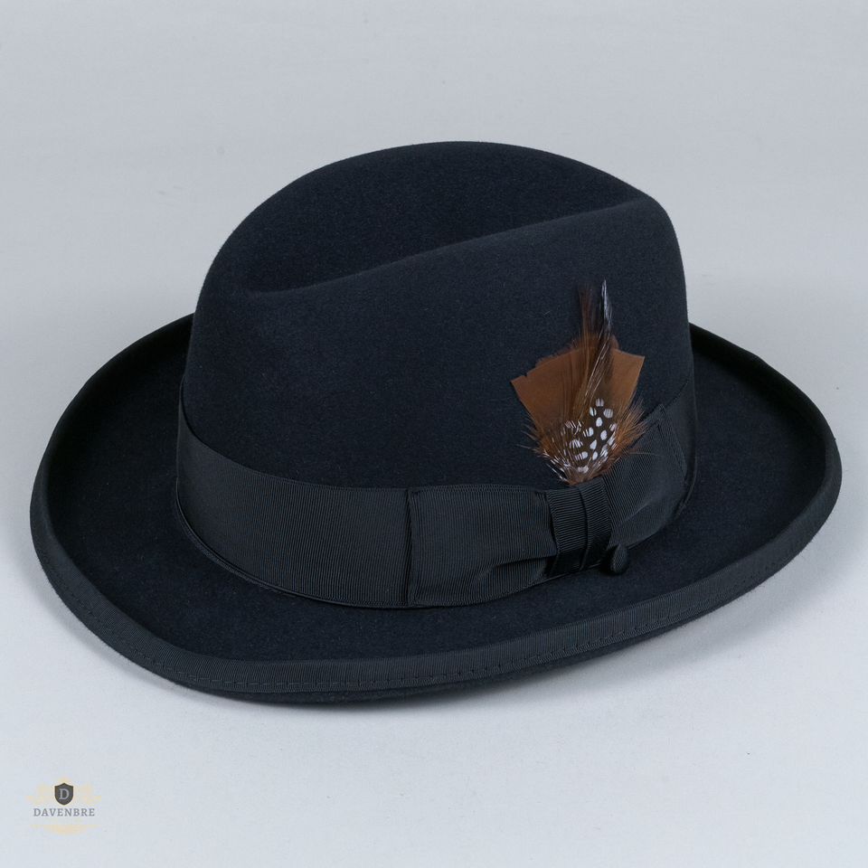 NWT Selentino Alpha 100% Fur Felt Homburg Fedora Hat Mens 7 1/4 (58 ...