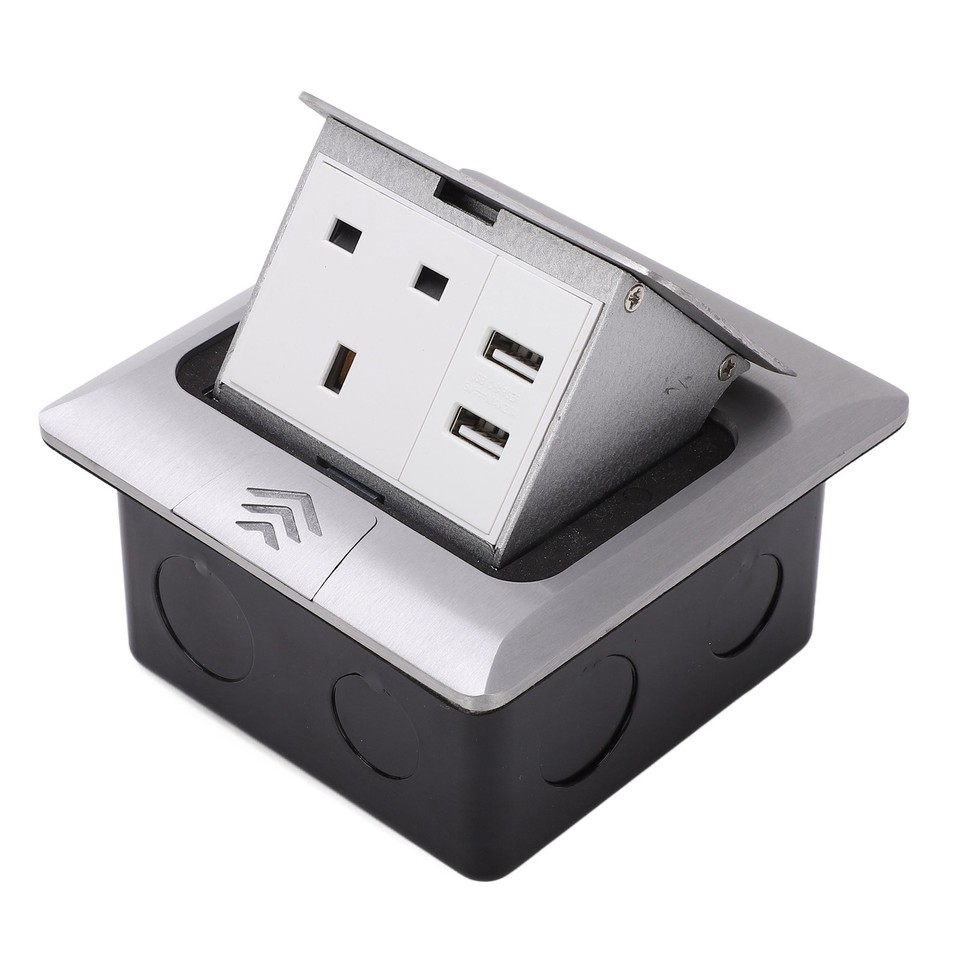 Embedded Desktop Socket With Dual USB Ports Power Receptacle Countertop ...