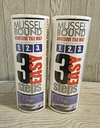 Lot of 2 Mussel Bound Adhesive Tile Mat 15 Sq Ft Each (30 Sq Feet Total ...