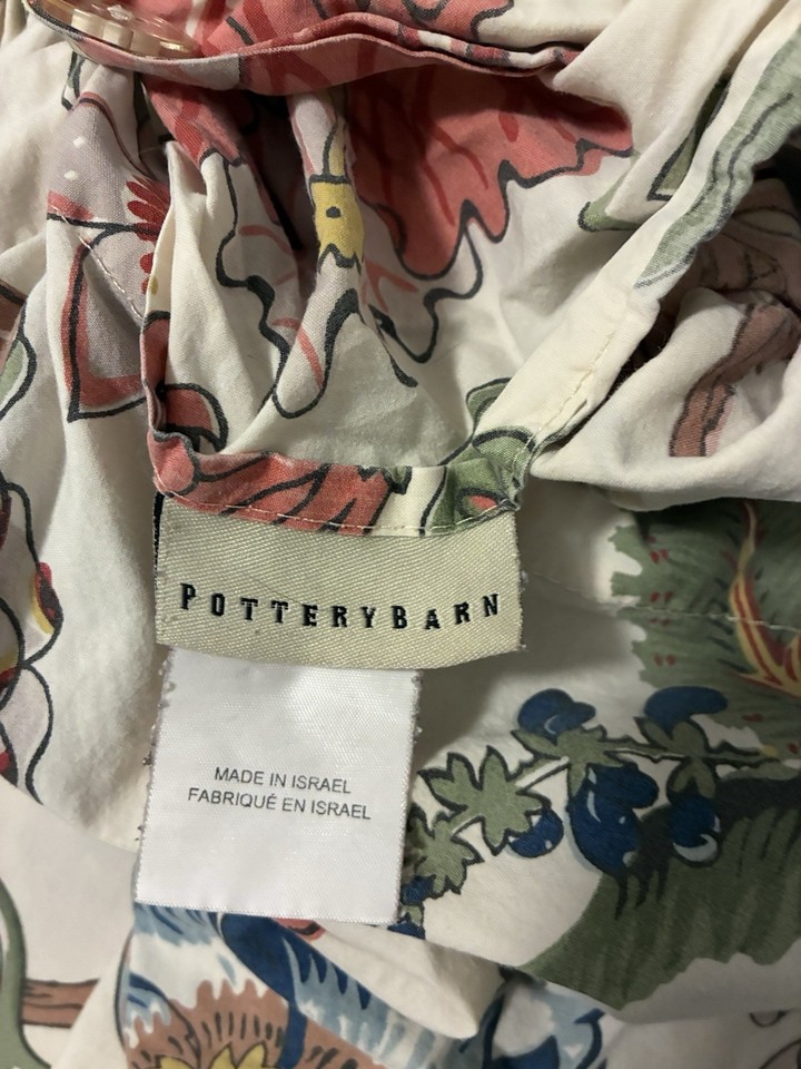Pottery Barn Duvet Cover KING Floral Jacobean Reagan Palampore Cotton ...