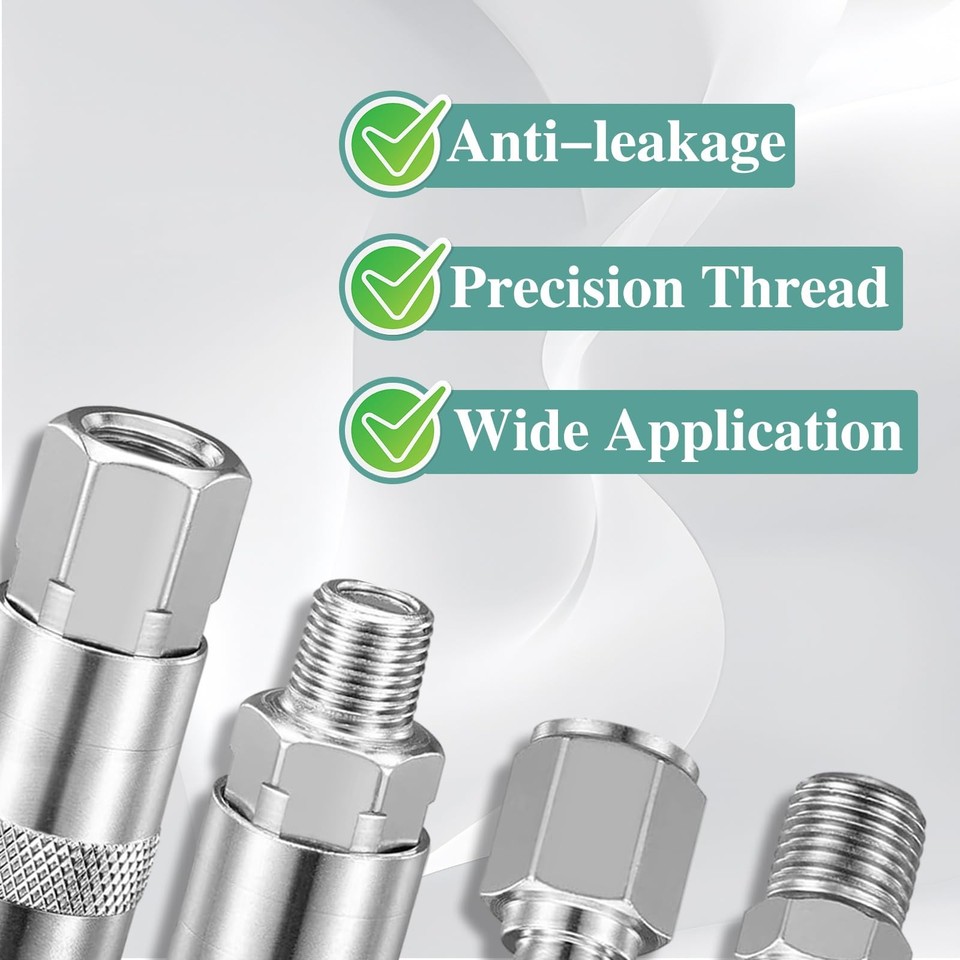 12 Pcs Air Compressor 1/4 Inch BSP Air Line Hose Fittings Connectors ...