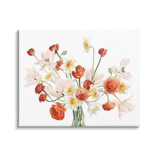 Stupell Minimal Intertwining Orange White Flower Bouquet | eBay
