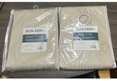 Sun Zero Window Drape Panels 52”Wx84”L 2 Panels Incl Linen Color Brand ...