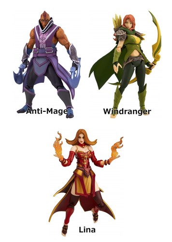 figma " Dota 2 " Video Game action figure Anti-Mage Windranger Lina ...